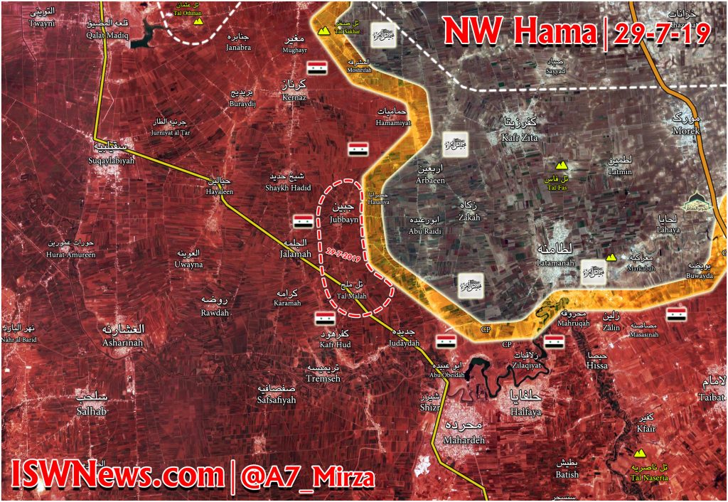 Latest Updates on Northwest of Hama, 29 July 2019 - Islamic World News