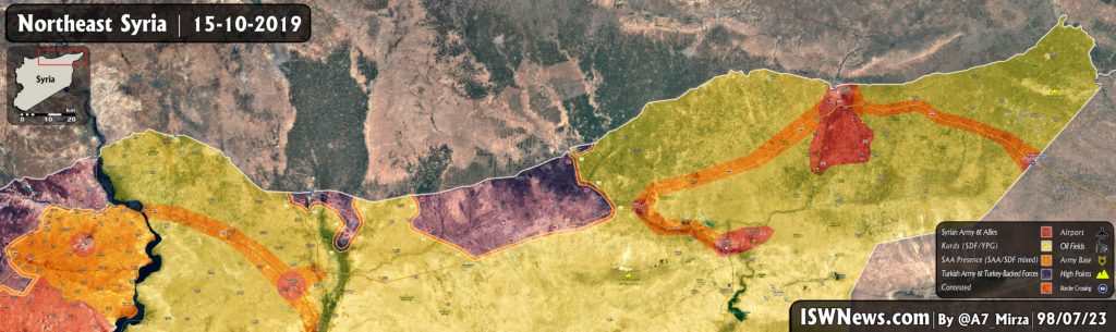 Map: Latest Military Situation On Northeast Of Syria, 15 October 2019 ...