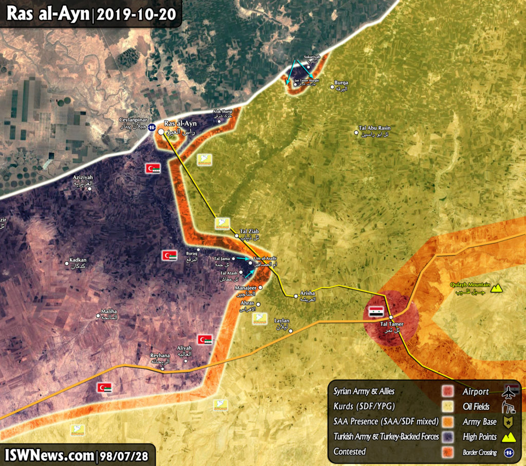 Map: Latest Military Situation In Ras Al Ayn Axis, Northeast Of Syria ...
