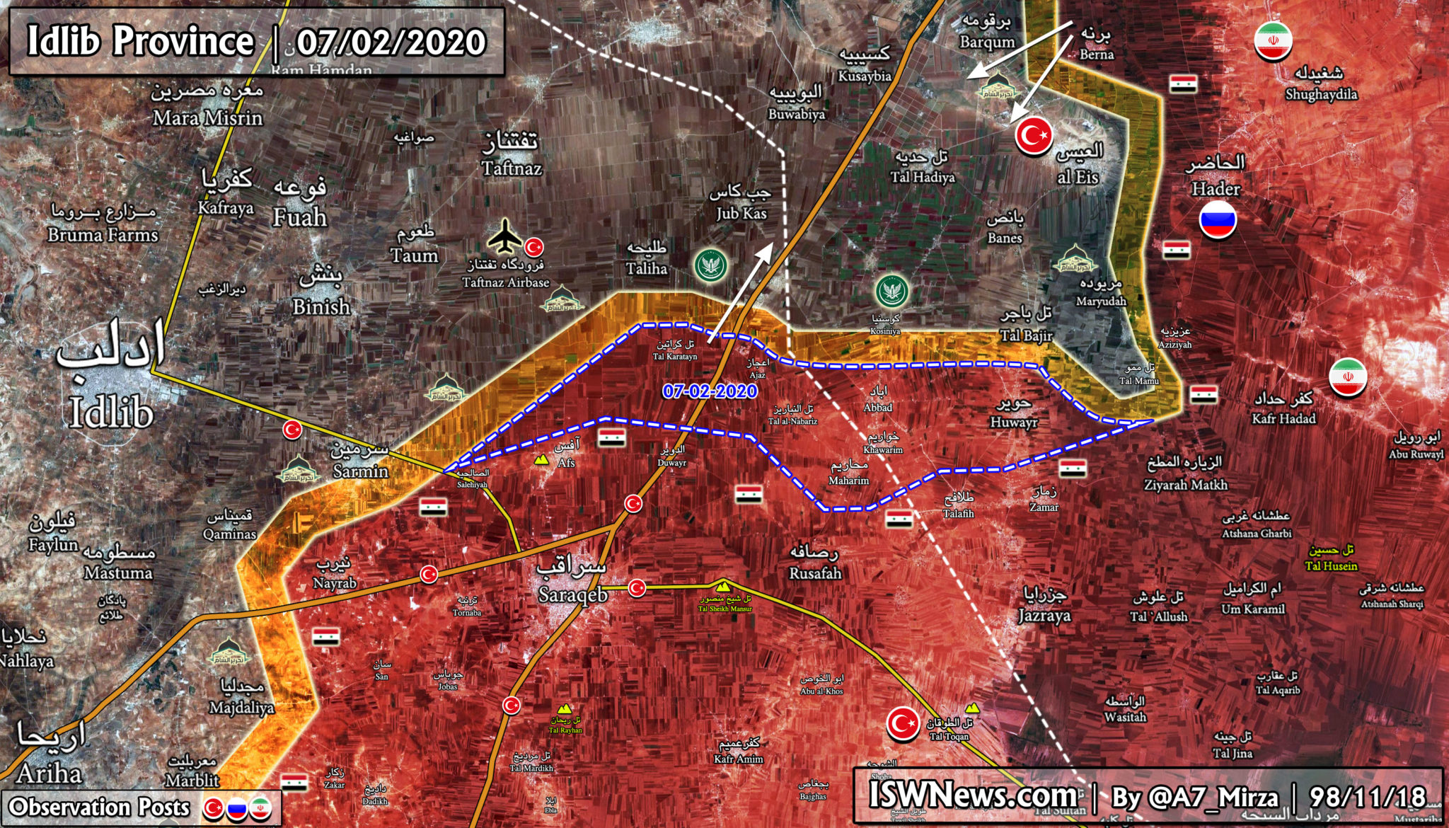 Map: Syrian Army Advance On M5 Highway Toward Aleppo City - Islamic ...