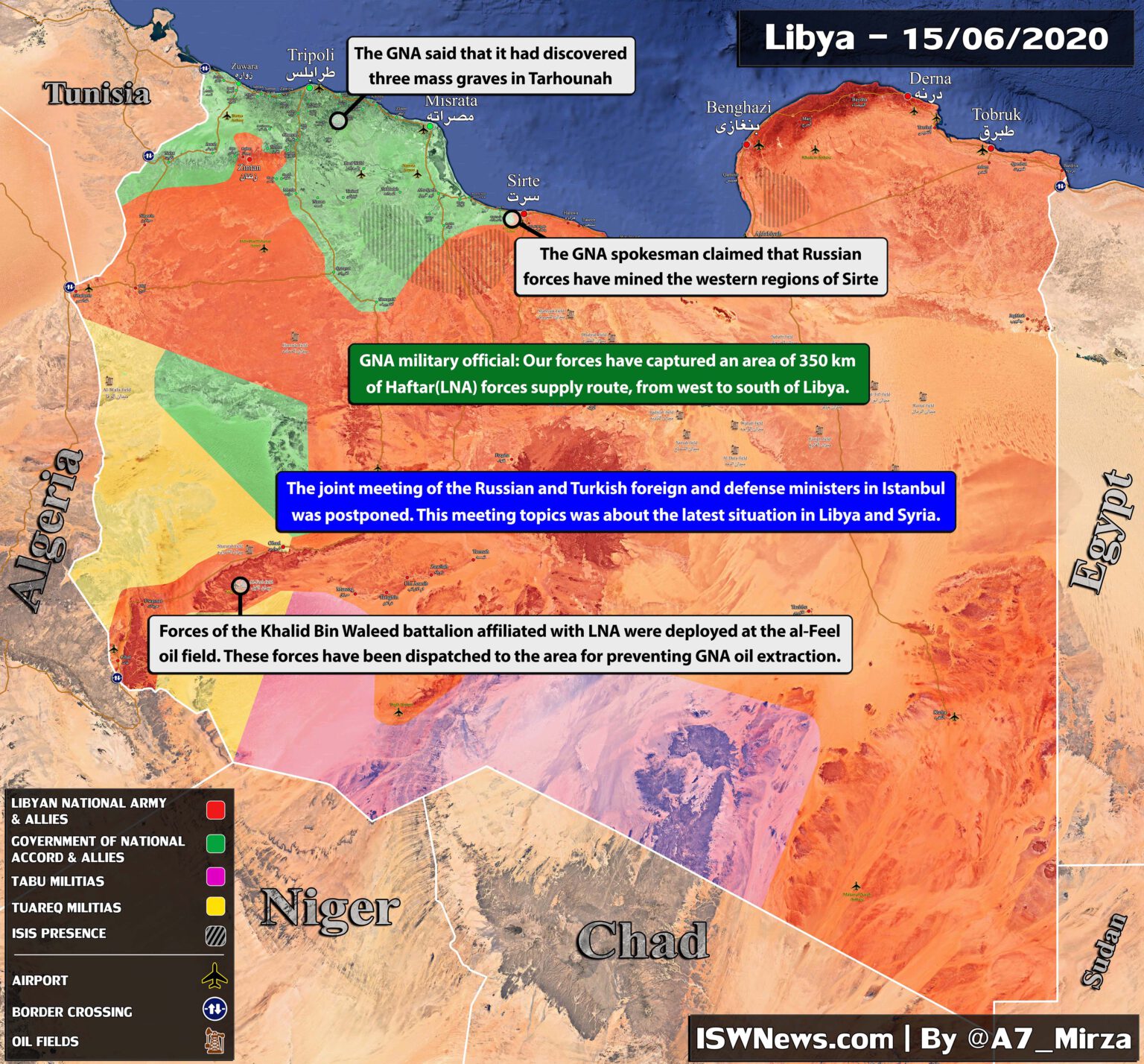 Latest Updates On Libya, 15 June 2020 (Map Update) - Islamic World News