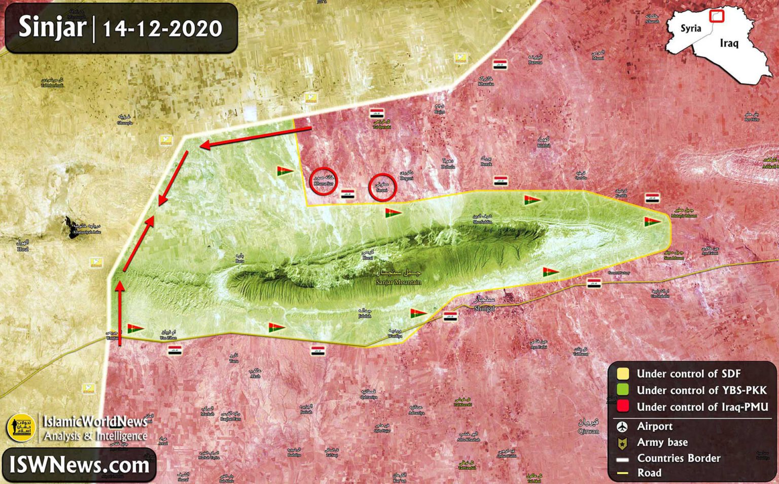 Iraq: Latest Updates On Sinjar Area, West Of Mosul (Map Update ...