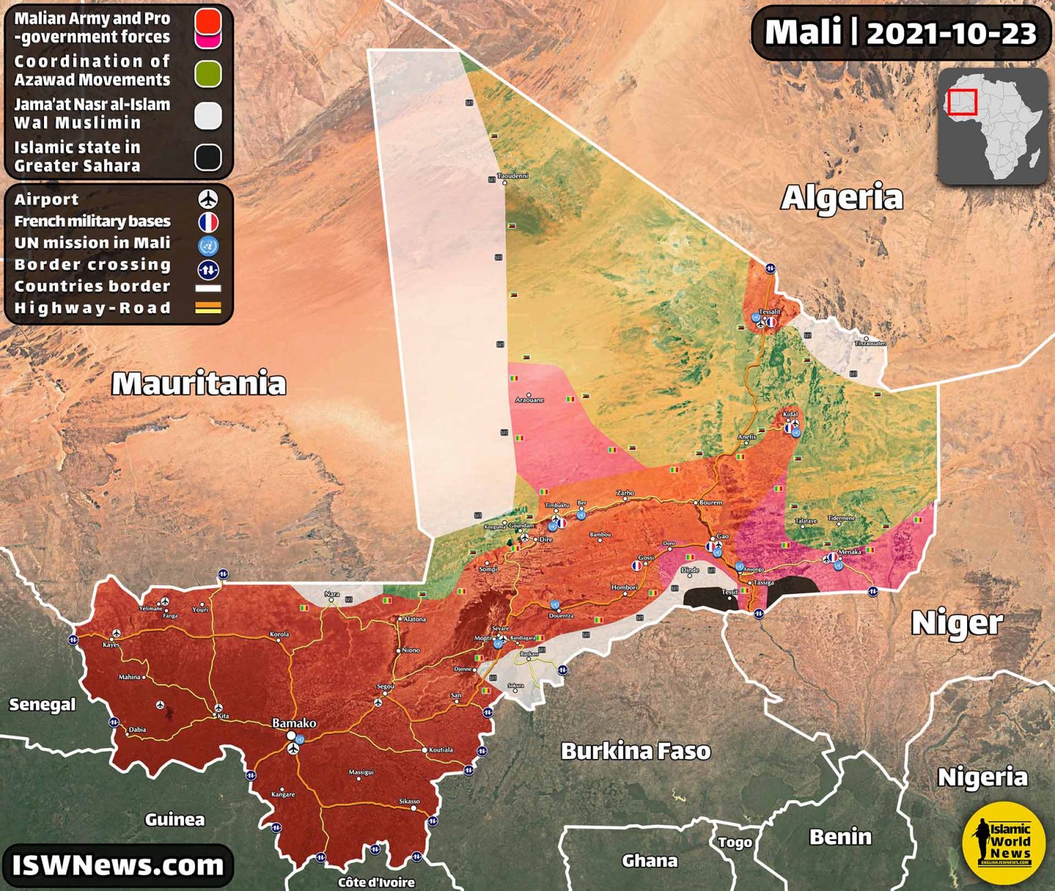 Mali map - Islamic World News
