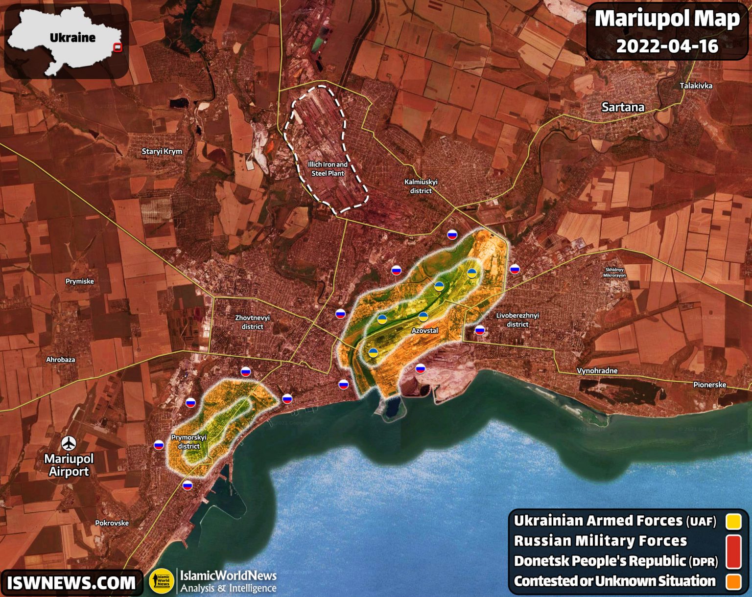 Latest Military Situation In Mariupol, 16 April 2022 (Map Update ...