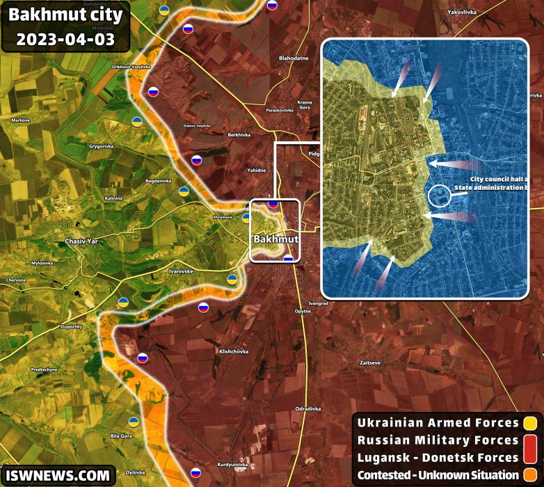 Russia Dominated More Than Half Of The City Of Bakhmut! (Map) - Islamic ...