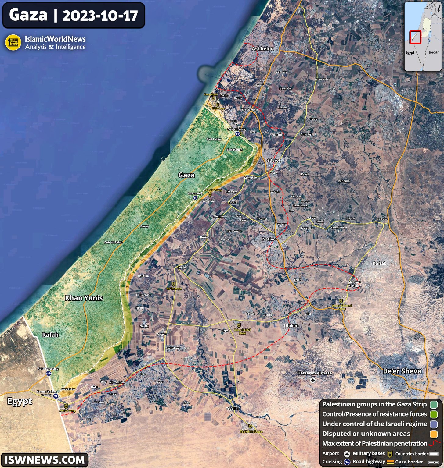 Latest Military Developments Of Gaza And Northern Palestine, 17 October ...