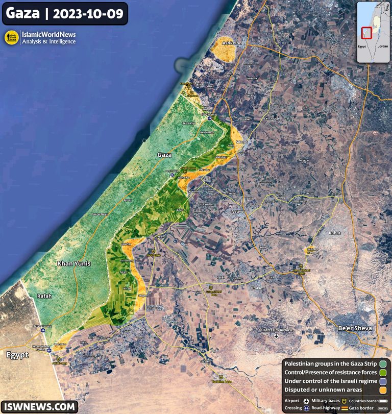 Latest Military Developments Around Gaza Strip, 9 October 2023 (Map ...