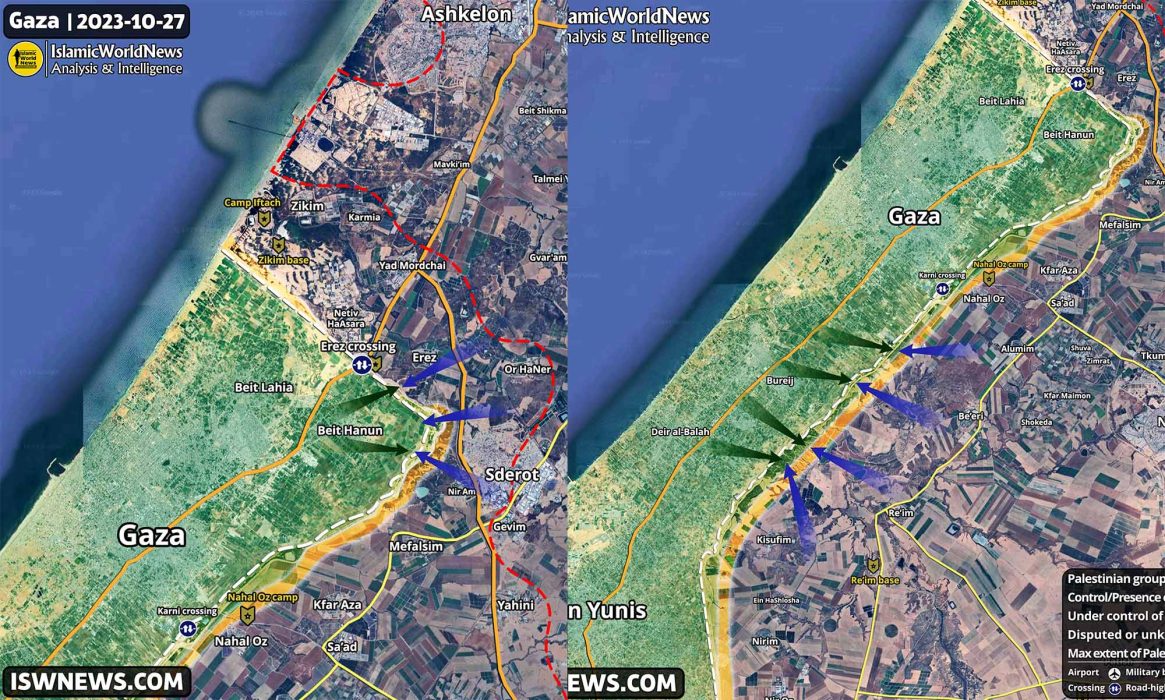 Latest Military Developments Of Gaza And Northern Palestine, 27 October ...