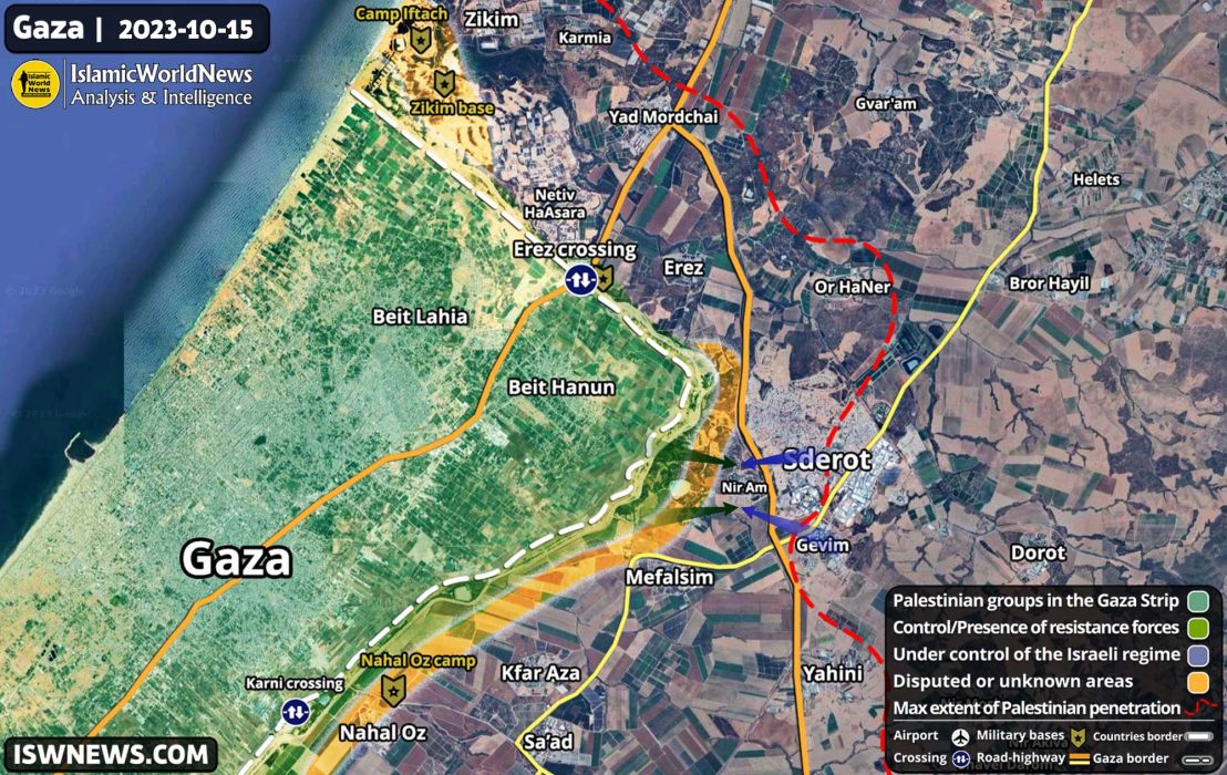 Latest Military Developments Of Gaza And Northern Palestine, 15 October ...