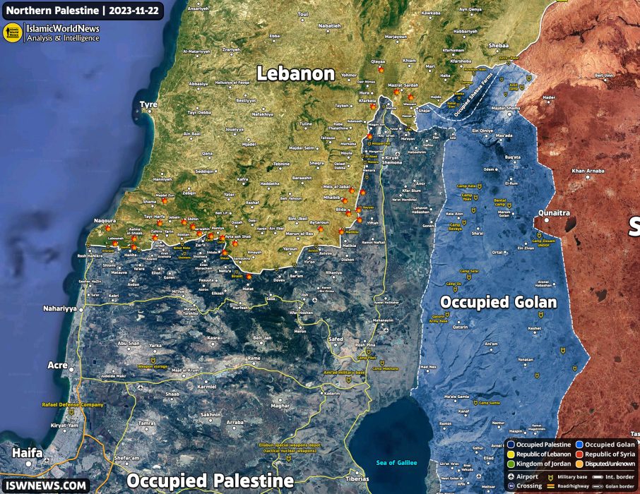 Military Situation Of North Palestine-South Lebanon, 22 November 2023 ...