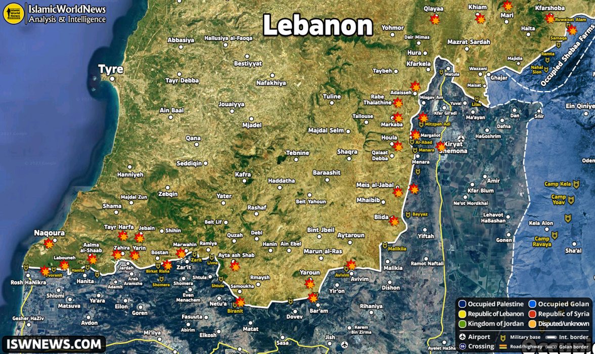 Latest Updates On Southern Lebanon-Northern Front Of Palestine; 15 ...