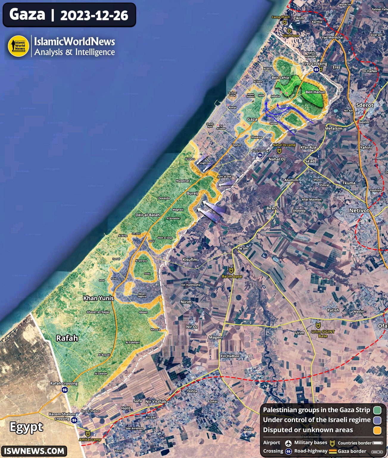 Latest Military Situation In The Gaza Strip; 81th Day Of Battles (Map ...