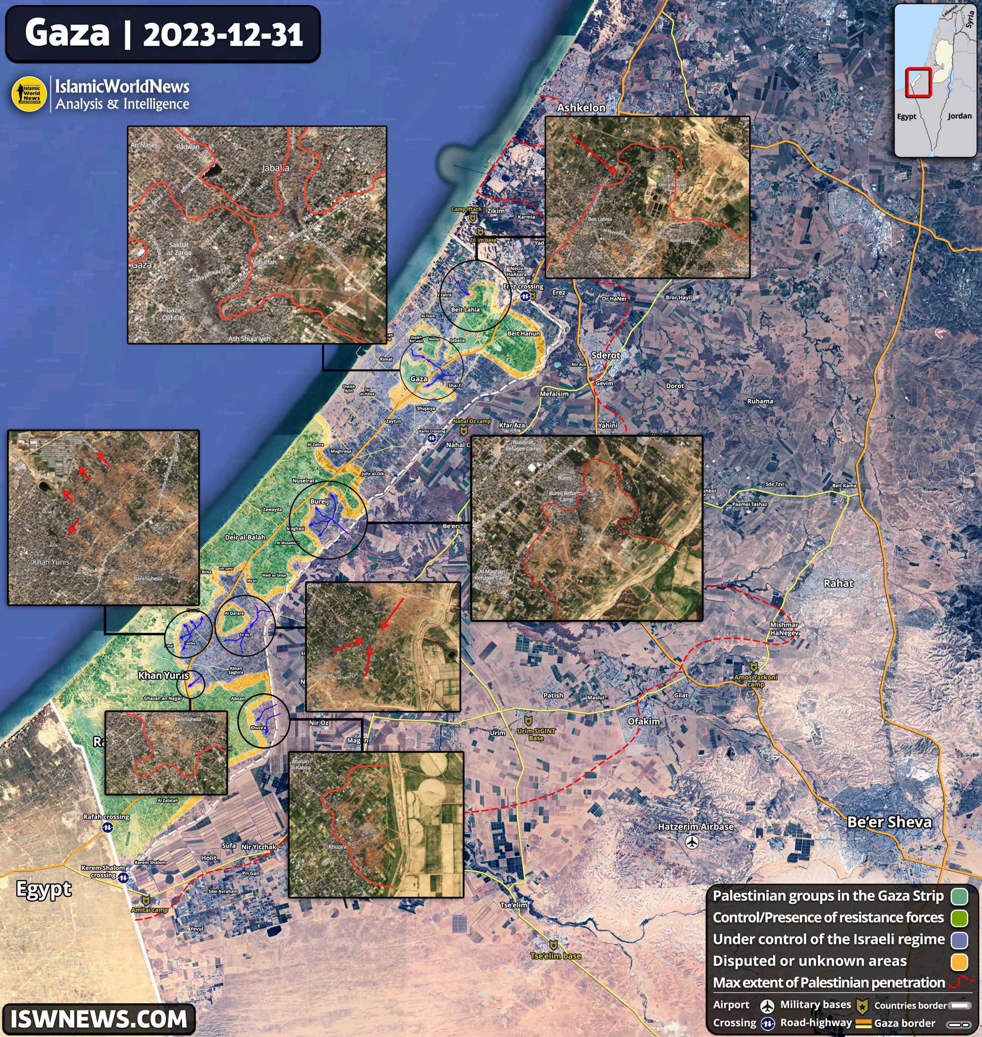 Latest Military Situation In The Gaza Strip; 86th Day Of Battles (Map ...