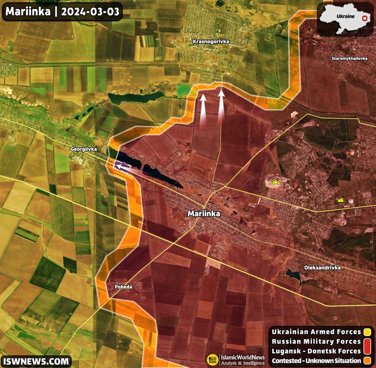 Latest Military Situation In Mariinka Front (Map) - Islamic World News