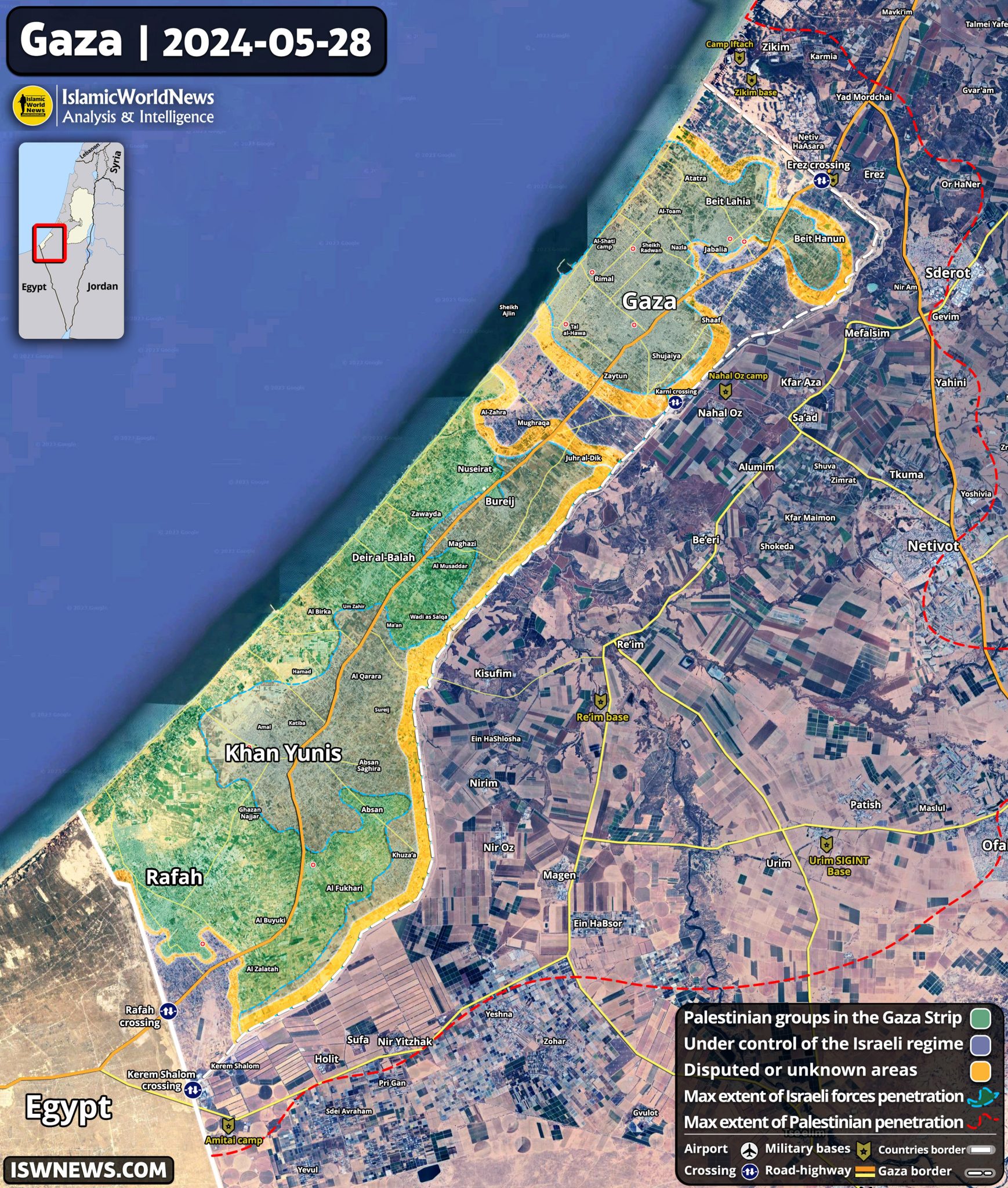 Israeli Forces Push Into Jabalia, Rafah Cities (Map) - Islamic World News