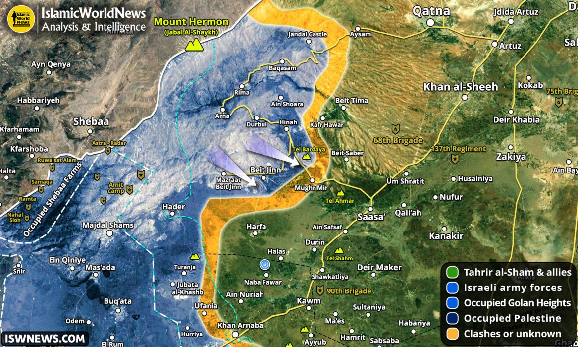 Israeli Army Advances In Rif Dimashq (Map) - Islamic World News