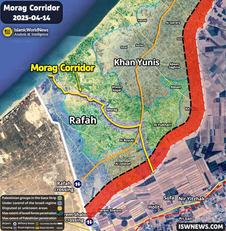 Israeli Army Has Fully Established Morag Corridor In The Southern Gaza ...